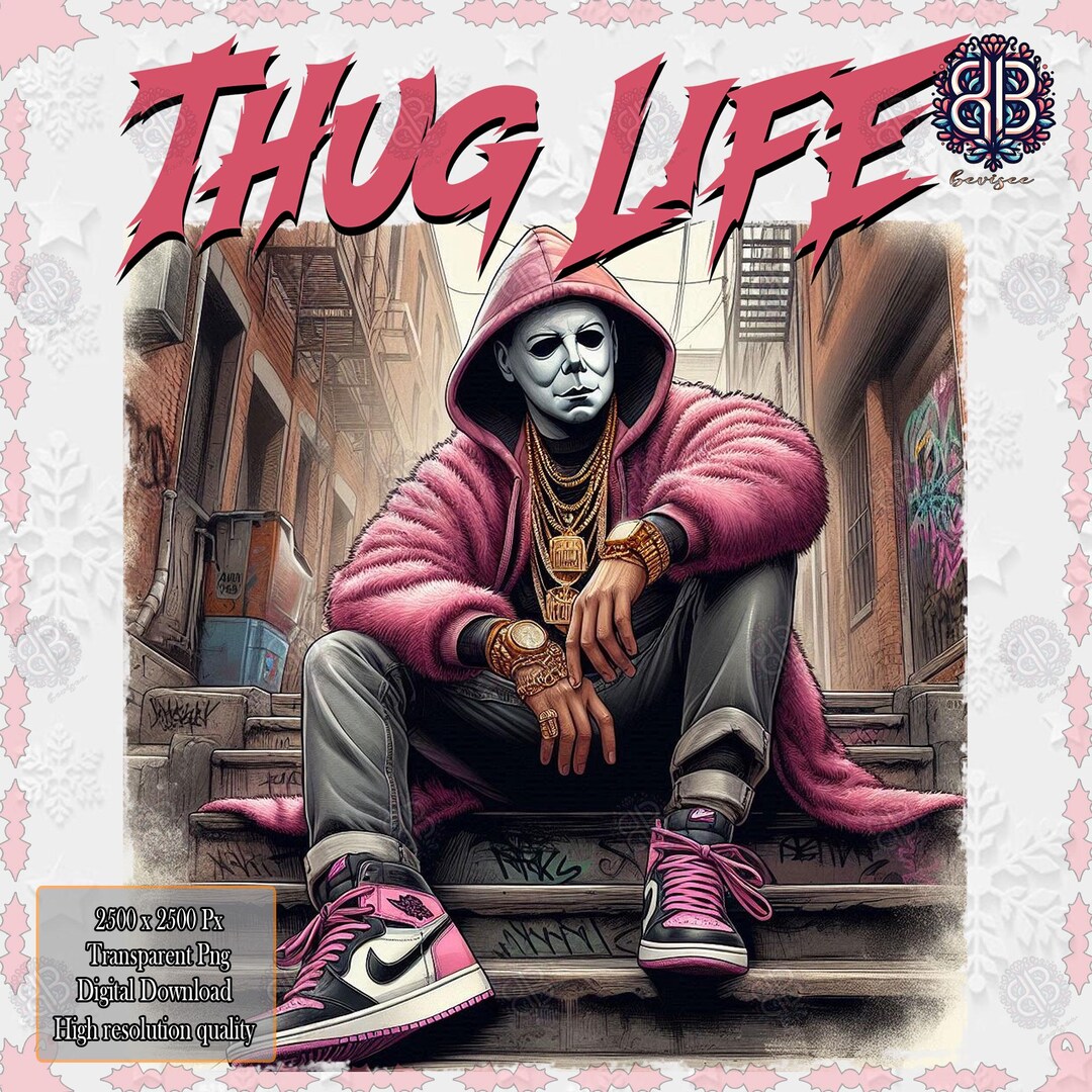 Thug Life Pink PNG, Horror Character Design, Horror Halloween, Street ...