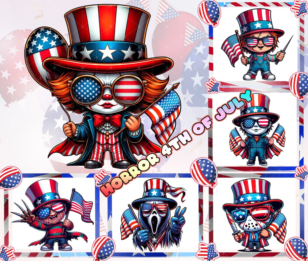 7 Horror Fourth of July Png Bundle, Horror Independence Day Png, 4th of ...