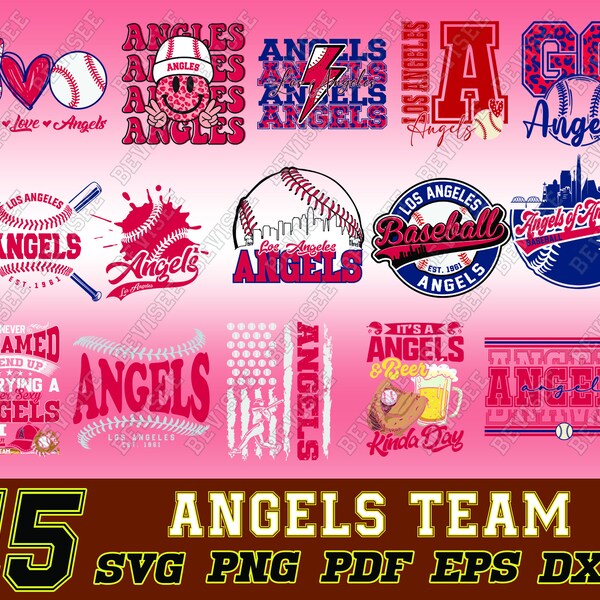 Angels Baseball Svg - Etsy