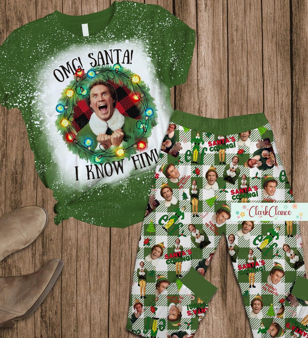 Christmas Elf Movie Pajamas Set Buddy the Elf Shirt - Etsy