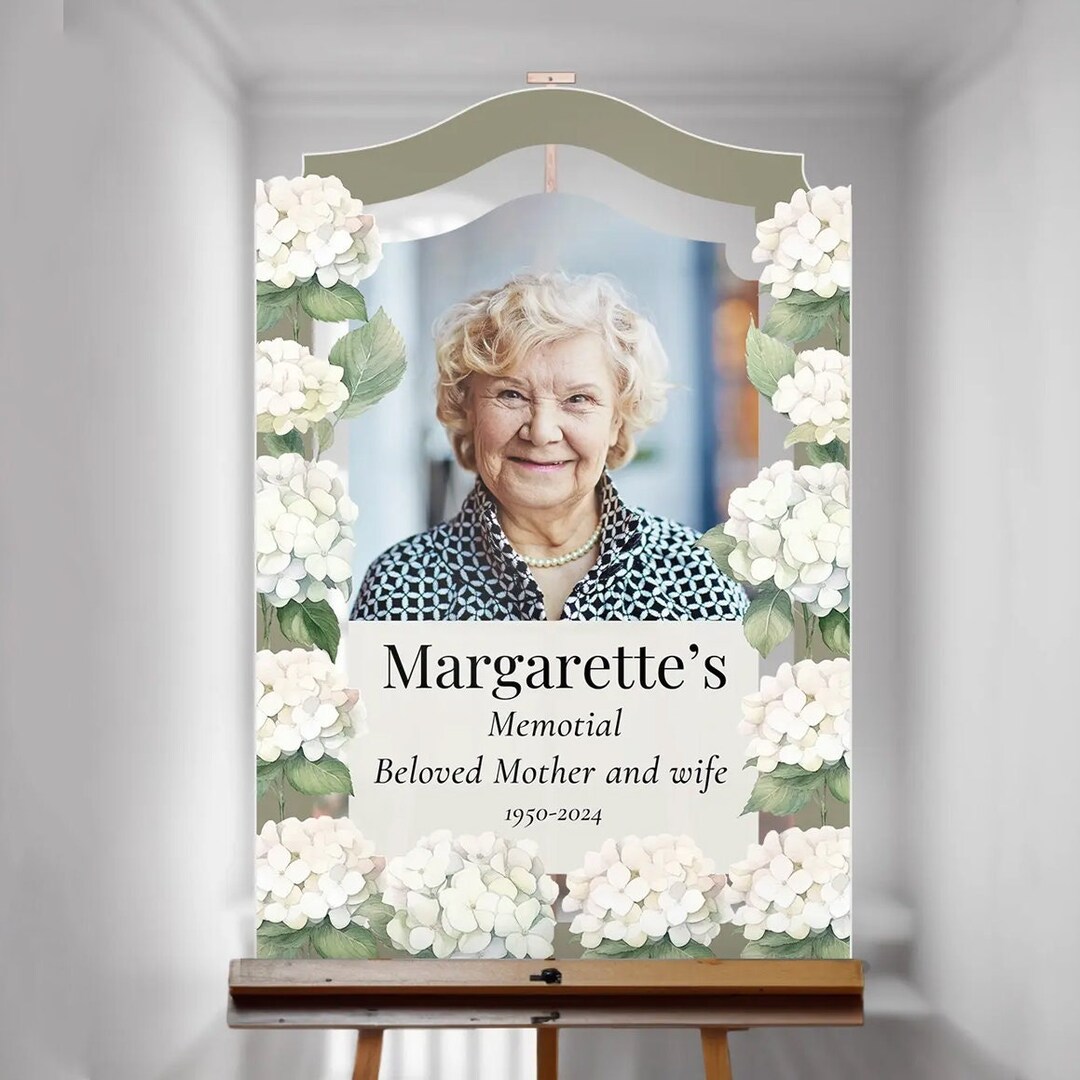 Memorial Welcome Sign, Photo Memorial Sign, Custom Funeral Sign ...