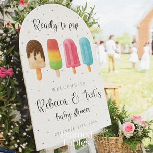 Ready to Pop Baby Shower Sign, Popsicle Baby Shower Welcome Sign, Ready ...