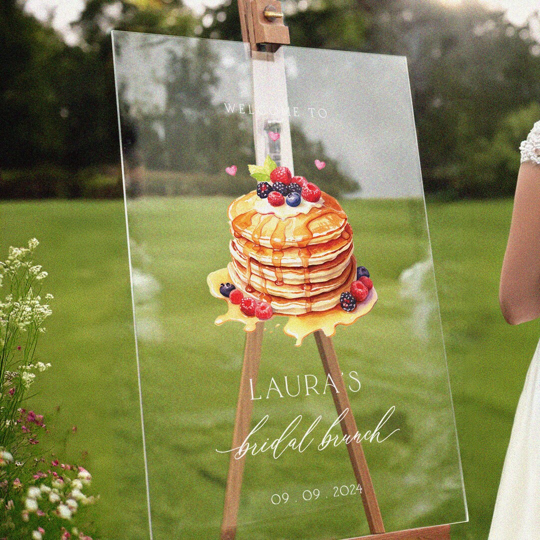 Bridal Brunch Sign, Custom Bridal Shower Brunch Welcome Sign, Pancakes ...