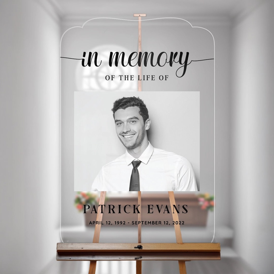 In Loving Memory Sign, Funeral Sign With Photo, Custom in Memory Sign ...