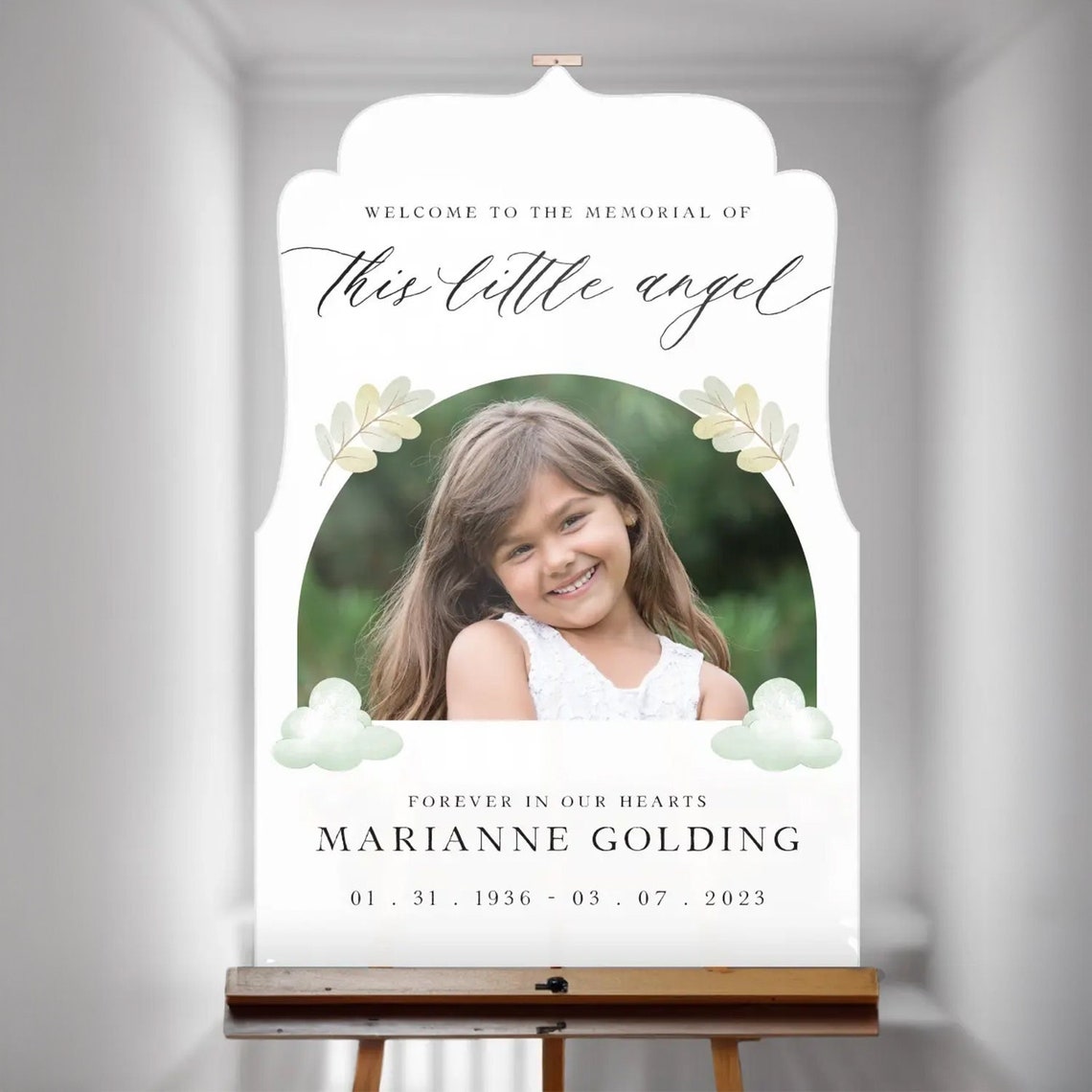 Memorial Welcome Sign, Funeral Photo Sign, Memorial Sign. Personalized ...