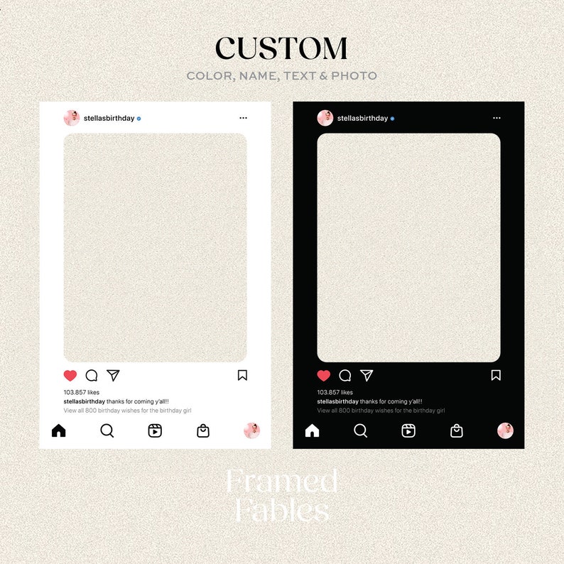 Custom Instagram Photo Booth Frame, Personalized IG Party Prop - Etsy