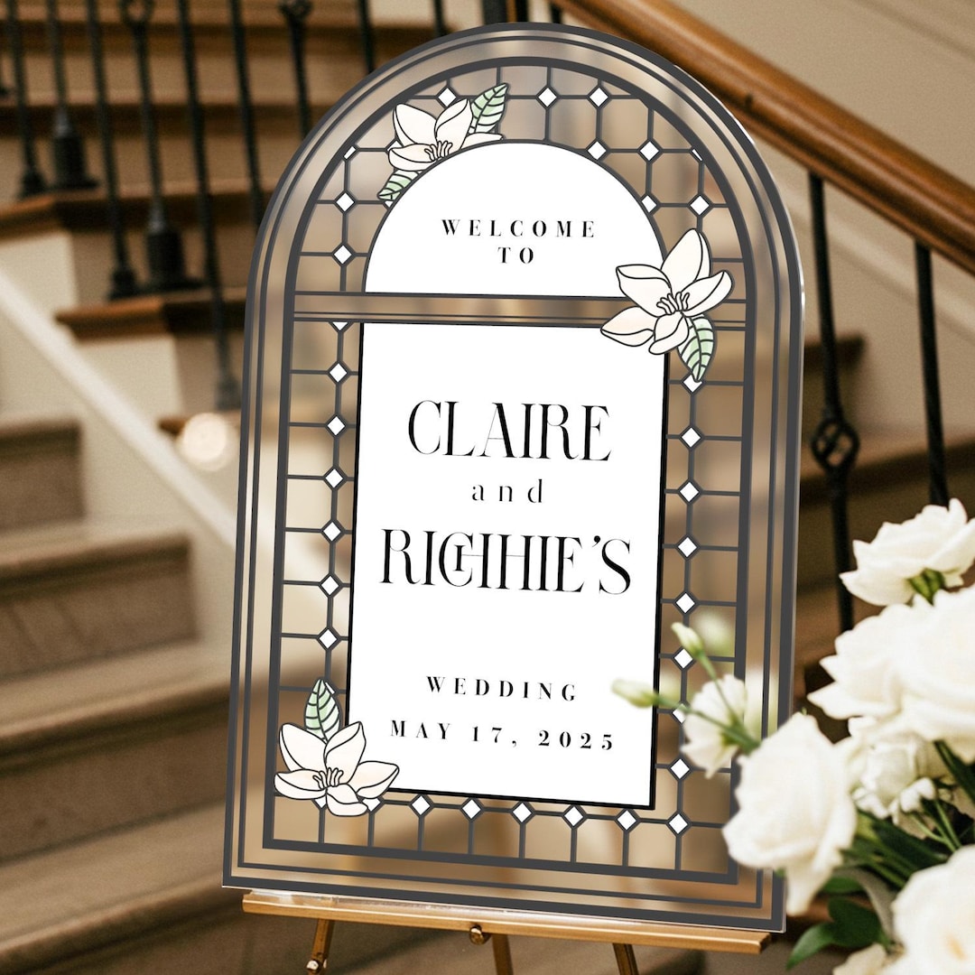 Buy Custom Stained Glass Look Wedding Welcome Sign, Acrylic or Mirror ...
