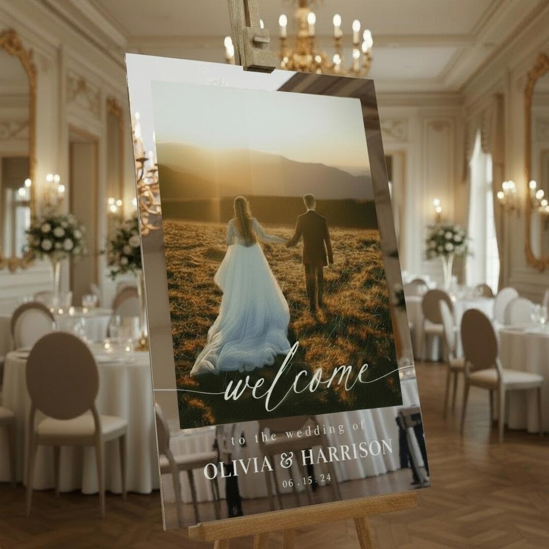 Photo Wedding Welcome Sign, Custom Acrylic Wedding Decor - Etsy