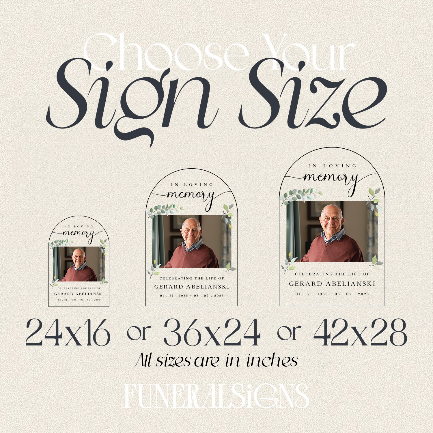 In Loving Memory Sign, Memorial Photo Sign for Funeral, Funeral Photo ...