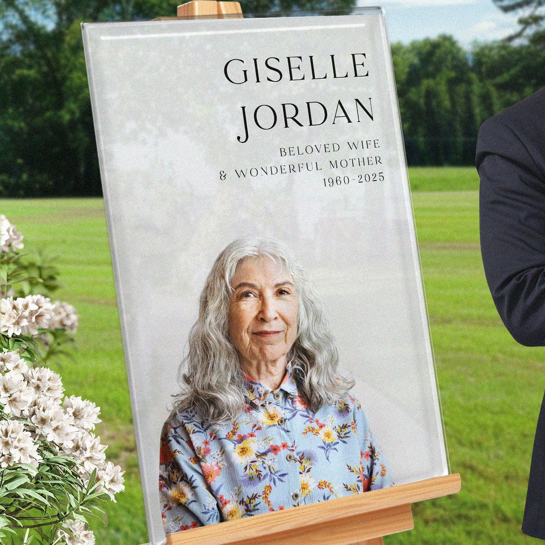 Memorial Signage With Custom Photo for Funeral Decorations, Modern ...