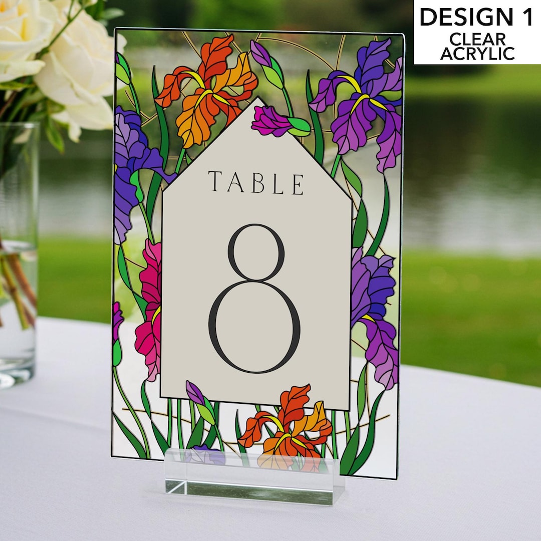 Floral Acrylic Wedding Table Numbers, Custom Table Decor - Etsy