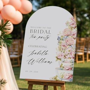 Tea Party Bridal Shower Sign, Bridal Tea Party Sign, High Tea Welcome ...