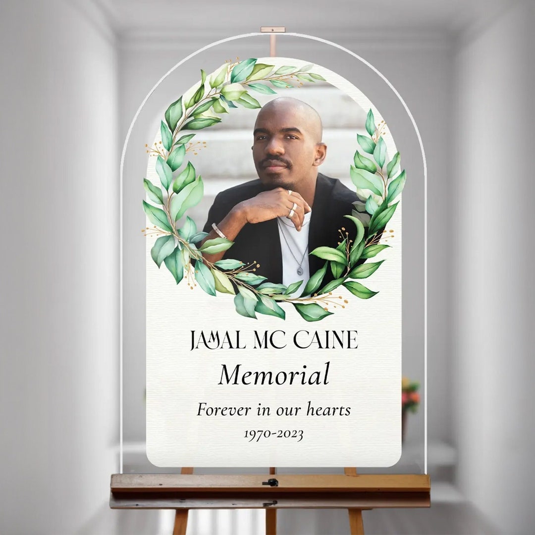 Memorial Welcome Sign, Photo Memorial Sign, Custom Funeral Sign ...