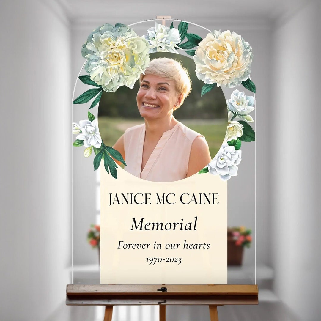 Memorial Sign, Memorial Welcome Sign, Personalized Funeral Sign ...
