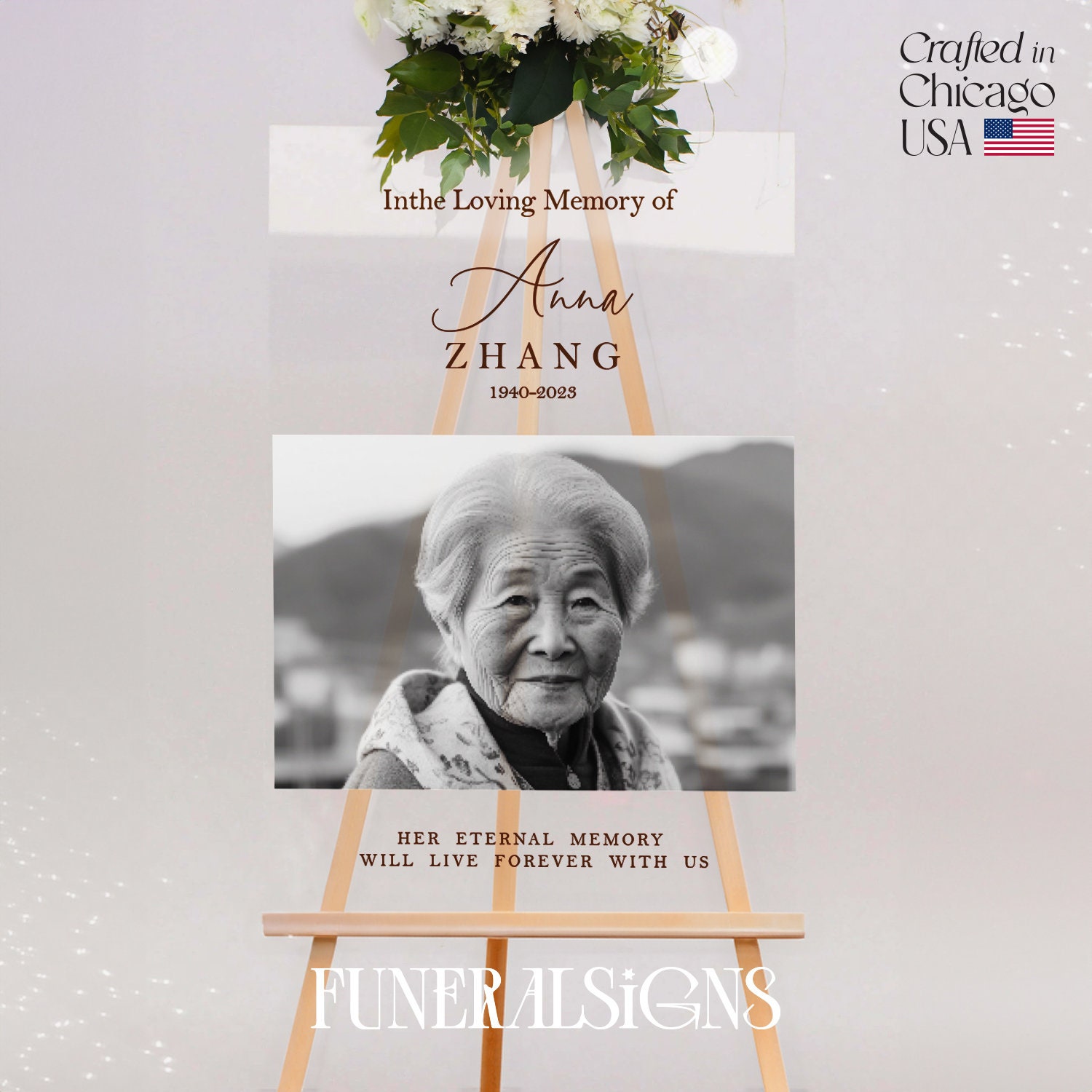 In Loving Memory Sign, Funeral Photo Sign, Funeral Welcome Sign ...