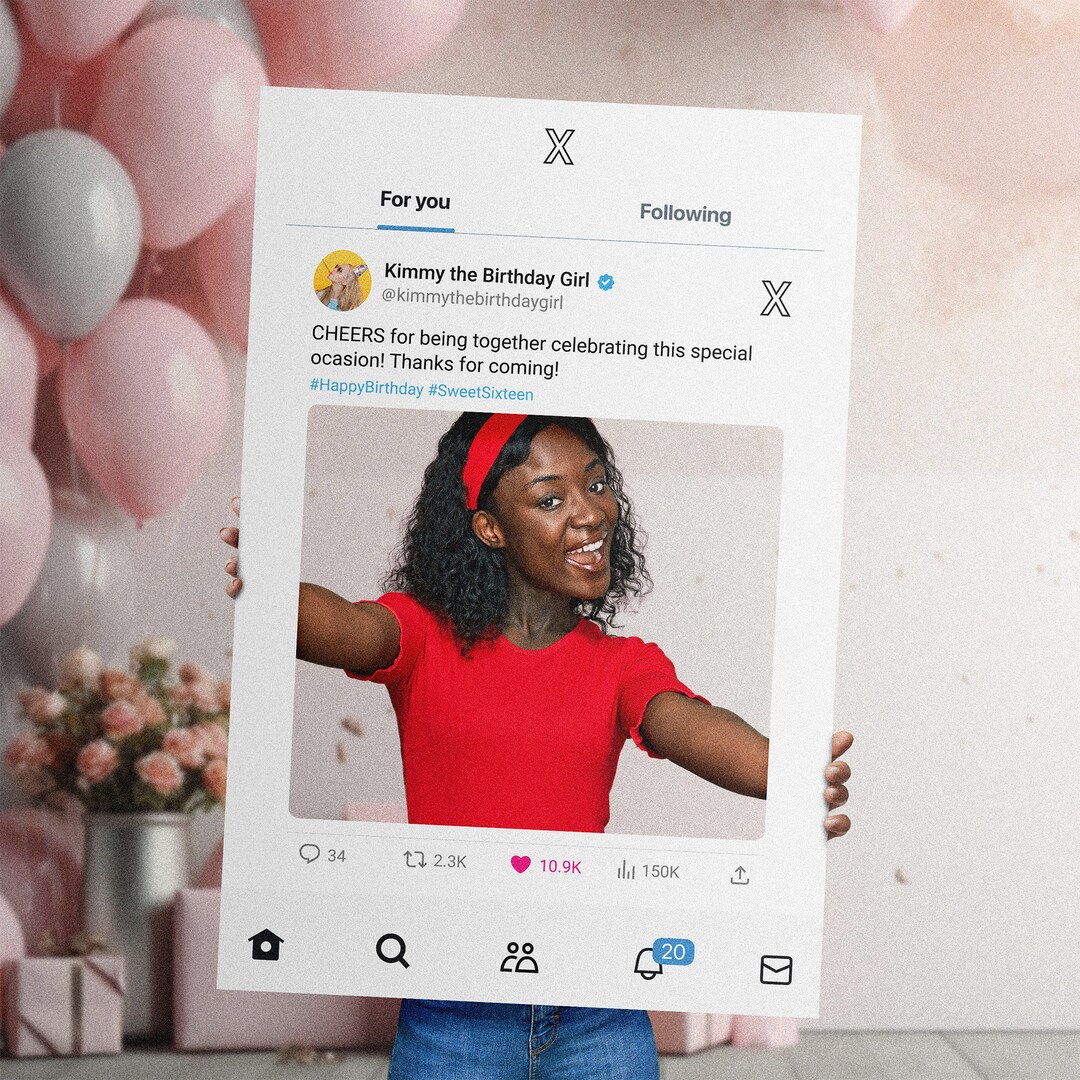 Twitter Photo Booth Frame, Twitter Cutout, Custom X Photo Booth Prop ...