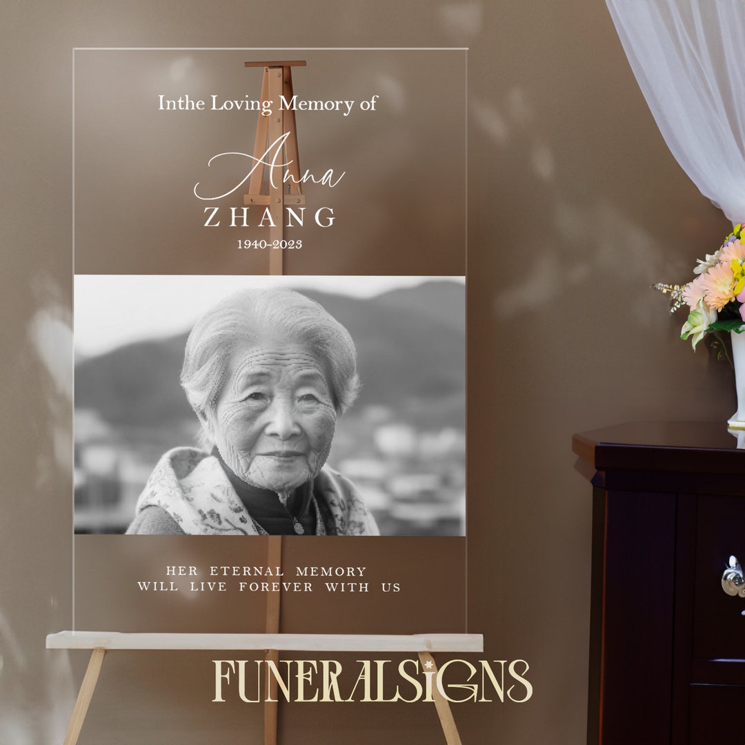 In Loving Memory Sign, Funeral Photo Sign, Funeral Welcome Sign ...
