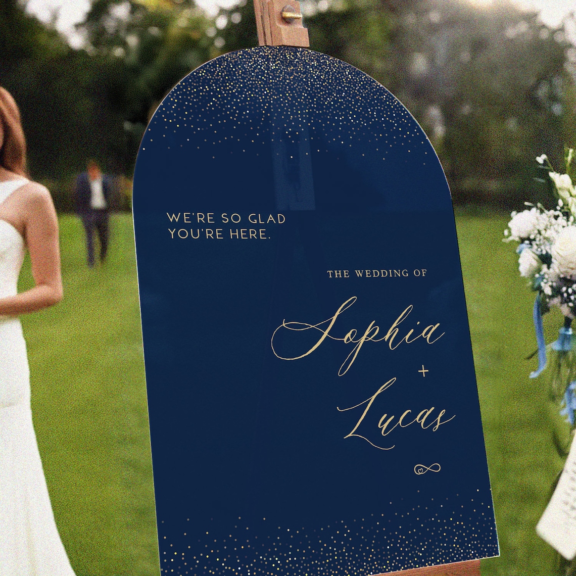 Personalized Navy Blue Wedding Welcome Sign, Custom Acrylic Signage - Etsy