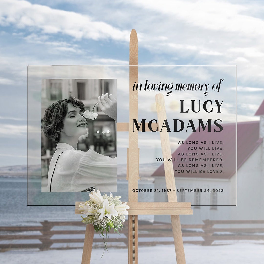 In Loving Memory Photo Sign, Memorial Poster, Funeral Sign With Photo ...