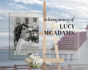 In Loving Memory Sign, Funeral Photo Sign, Funeral Welcome Sign ...