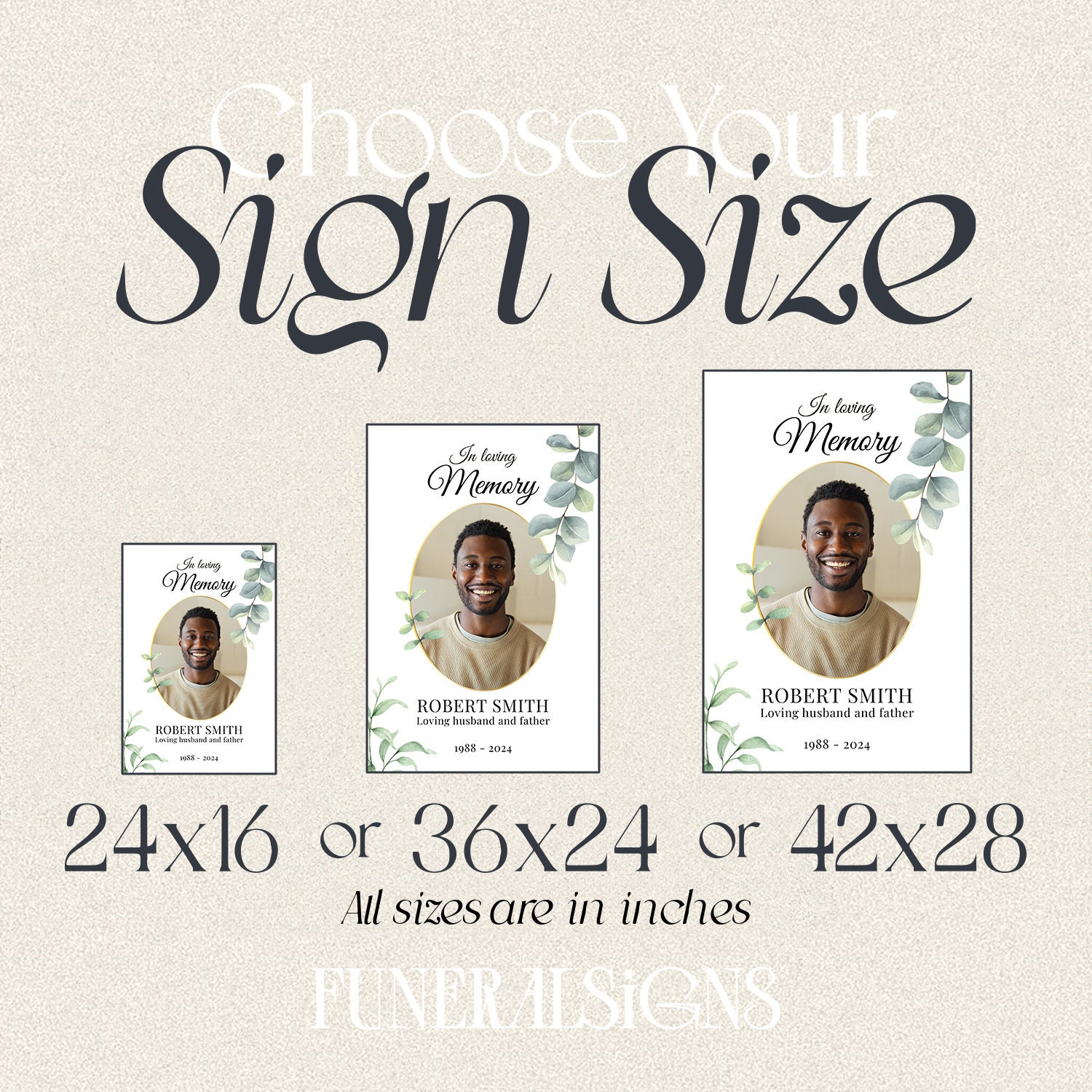 Funeral Sign, in Loving Memory Sign, Memorial Welcome Sign, Celebration ...