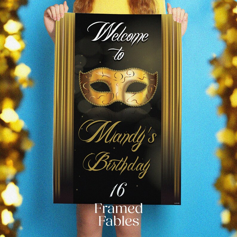 Custom Masquerade Party Welcome Sign, Birthday Decoration - Etsy