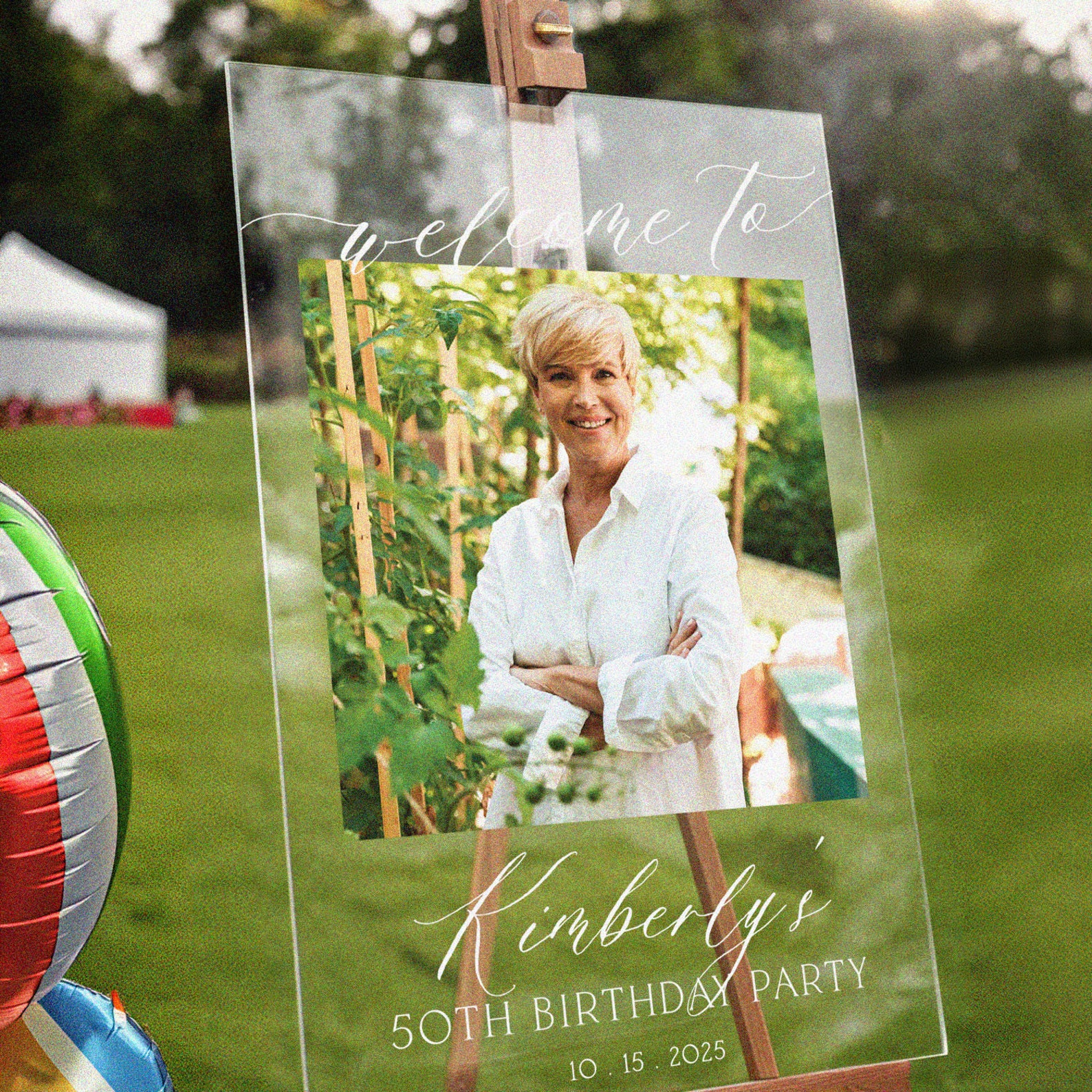 Personalized Photo Birthday Party Sign, Custom Welcome Text - Etsy