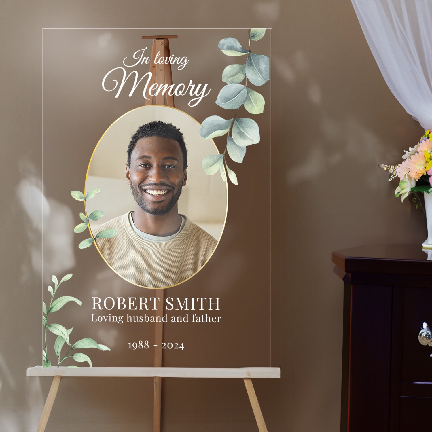 Funeral Sign, in Loving Memory Sign, Memorial Welcome Sign, Celebration ...