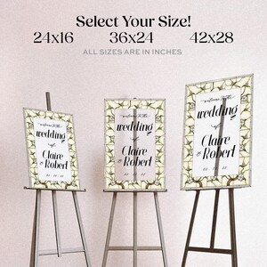 White Floral Wedding Welcome Sign, Cream Blossom Stained Glass Wedding ...