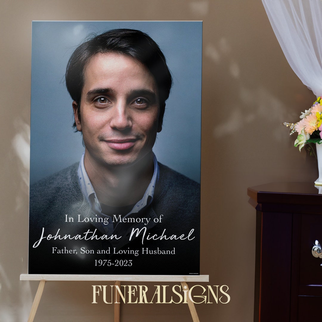 Funeral Welcome Sign, Funeral Photo Sign, in Loving Memory Sign ...