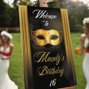 Masquerade Party Welcome Sign, Masquerade Sign, Custom Masquerade ...