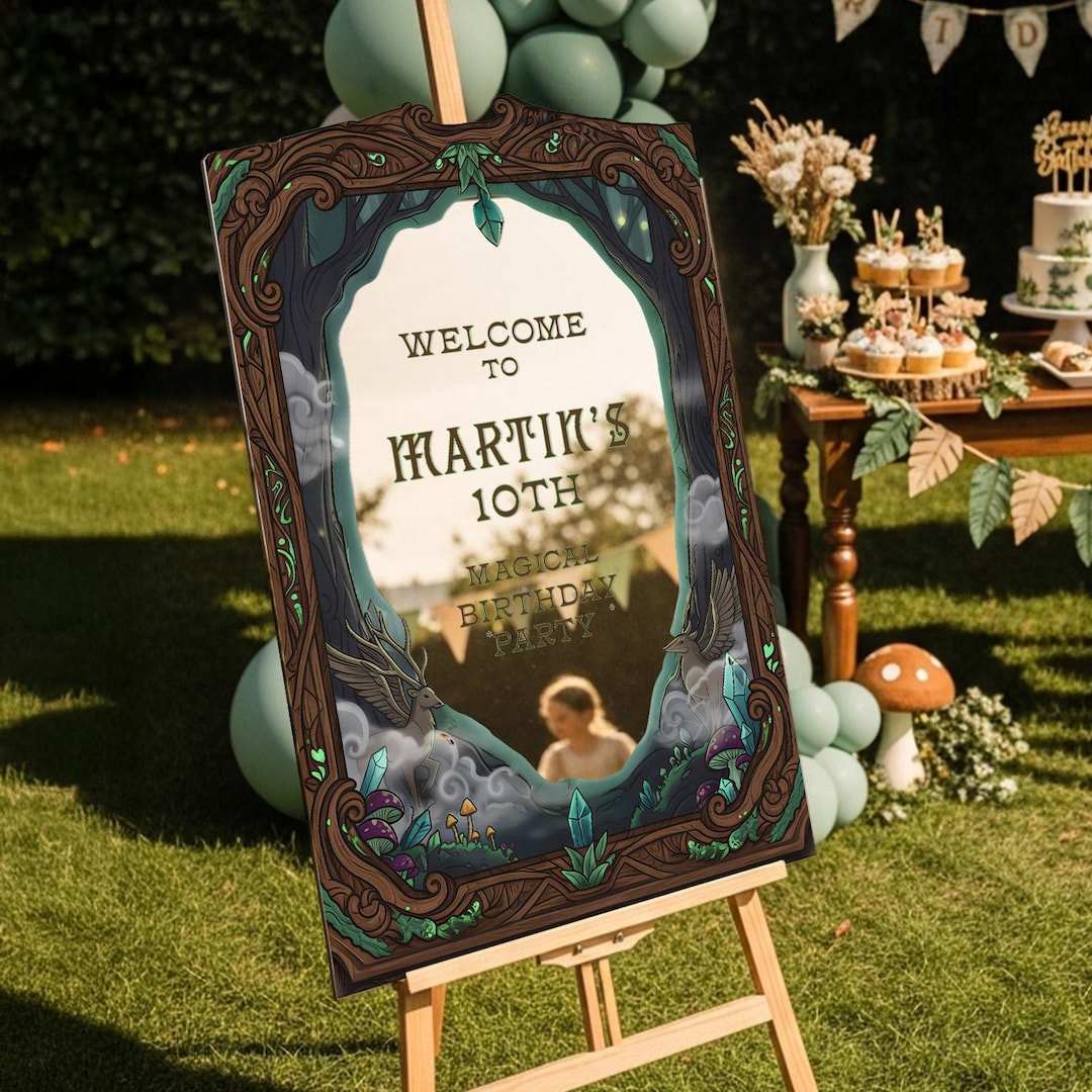 Magical Birthday Party Sign, Mythical Magic Birthday Party Welcome Sign ...