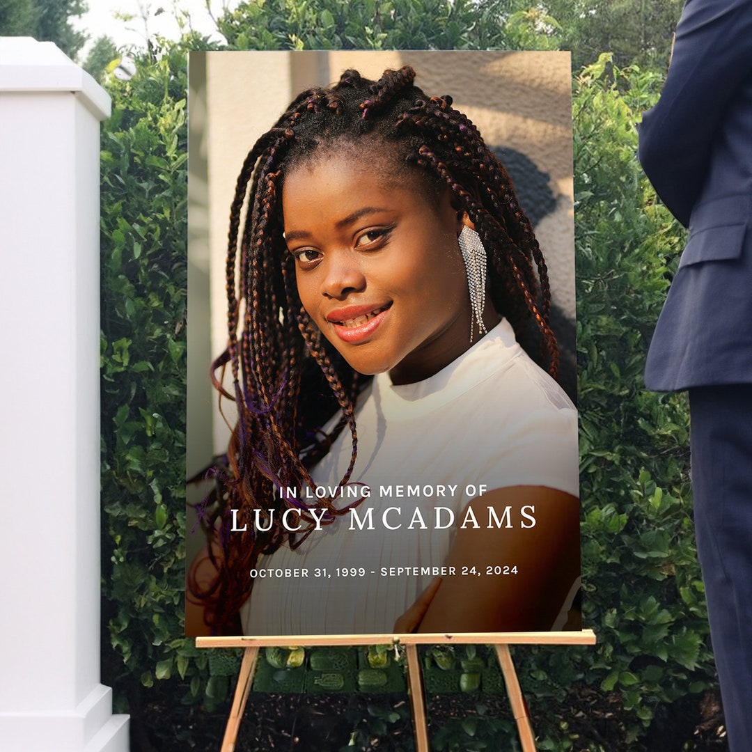 In Loving Memory Sign, Funeral Photo Sign, Memorial Sign, Celebration ...