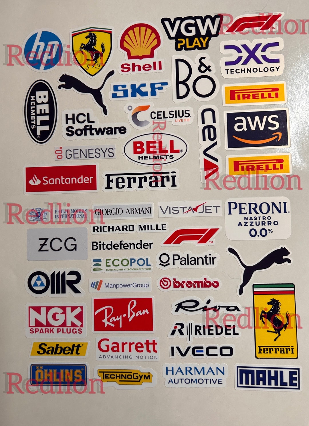 Ferrari Scuderia F1 Sponsor Logos 2024 Stickers Printed and Cut - Etsy