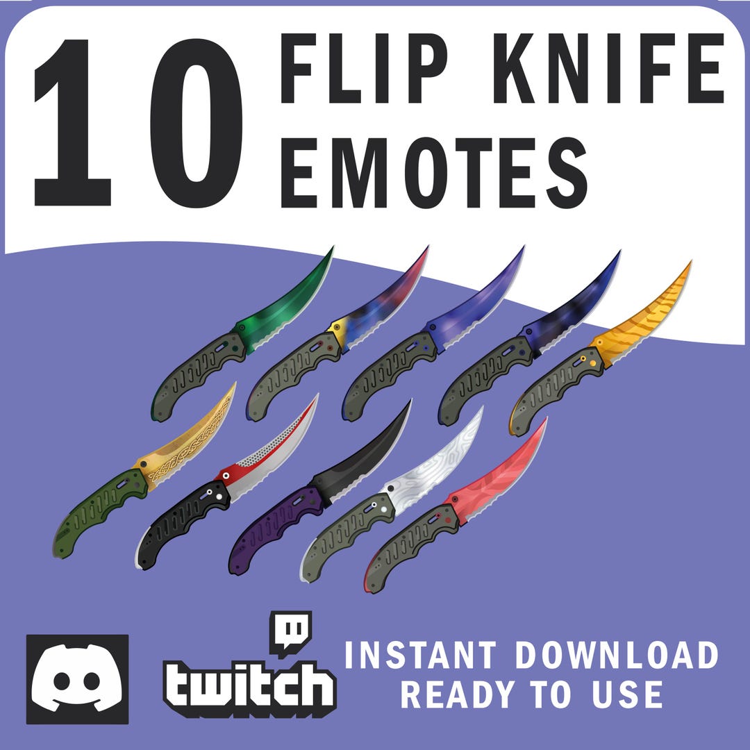 10 Flip Knife Emotes Subscriber for Twitch, Discord, Ready to Use. - Etsy