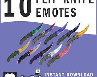 10 Flip Knife Emotes Subscriber for Twitch, Discord, Ready to Use. - Etsy