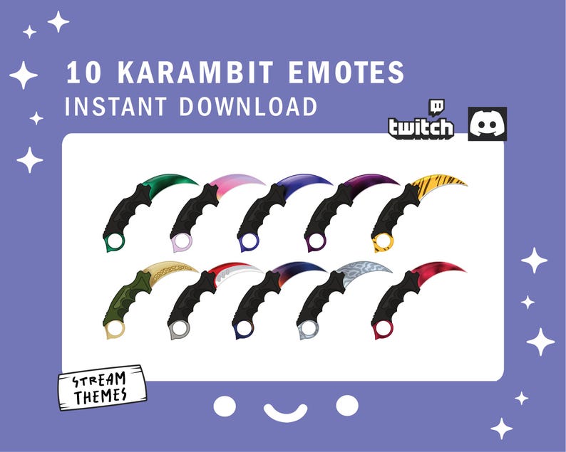 10 Karambit Emotes Subscriber Badges. Counter Strike Inspired for ...