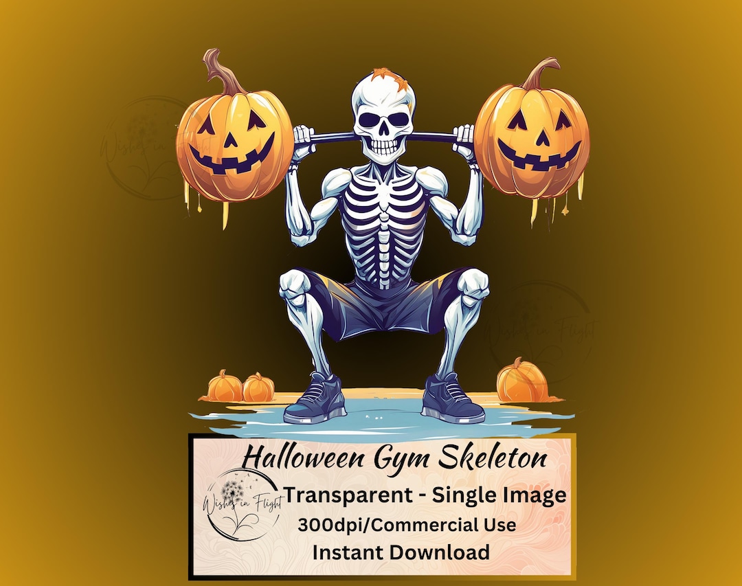Halloween Gym Clipart. Skeleton Halloween. Transparent Clip Art Instant ...