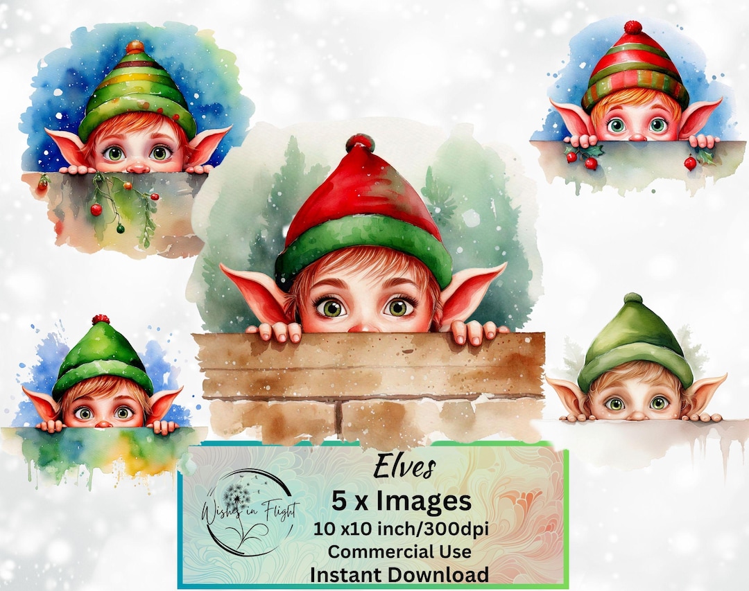 Christmas Elves Peeking Over a Shelf, Peek a Boo Elves, Christmas ...