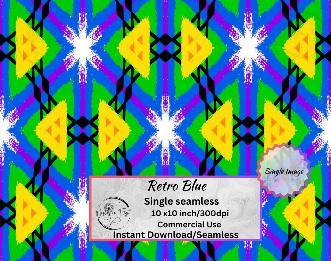 Retro Geometric Seamless Pattern: Bright Red Print (digital Download ...
