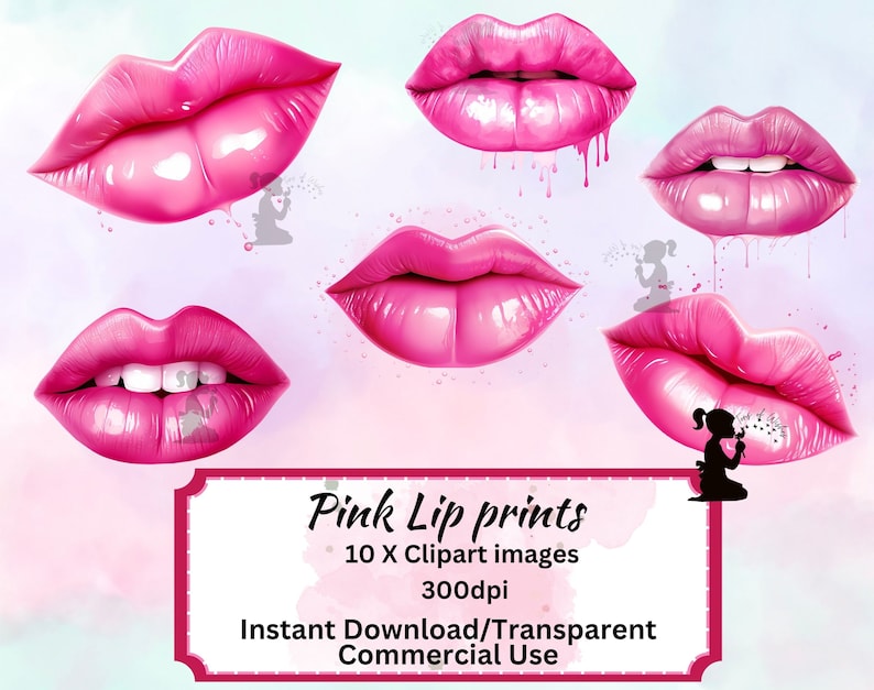 Pink Lip Imprint Kiss Image Transparent Clip Art Scrap Booking Pink ...