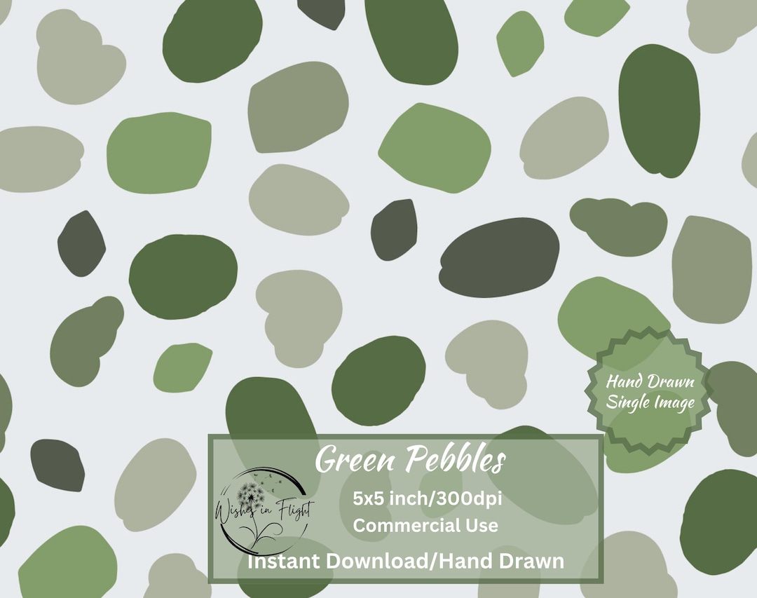 Green Pebbles Hand Drawn Seamless Design Instant Download Great for ...