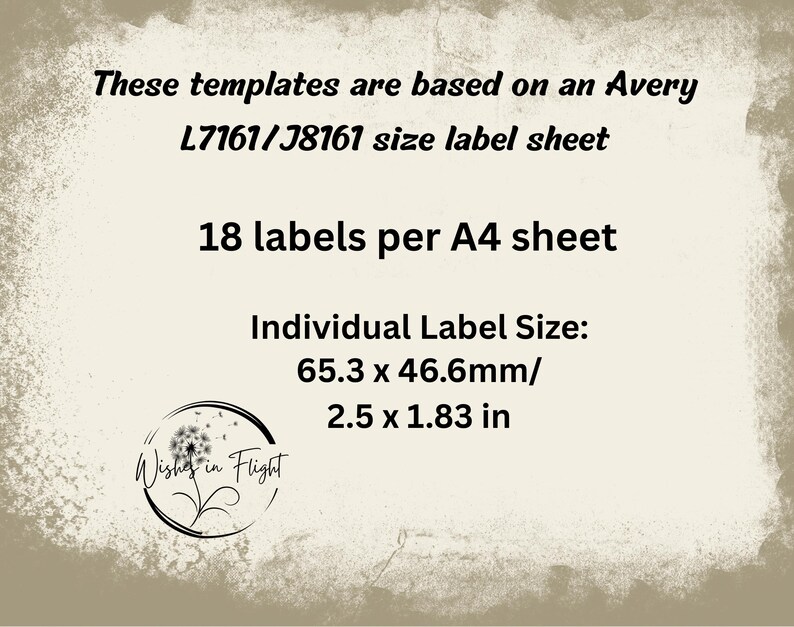 Editable Canva Label Template, Fits Avery L7161 J8161, 63.5x46.6mm, A4 ...
