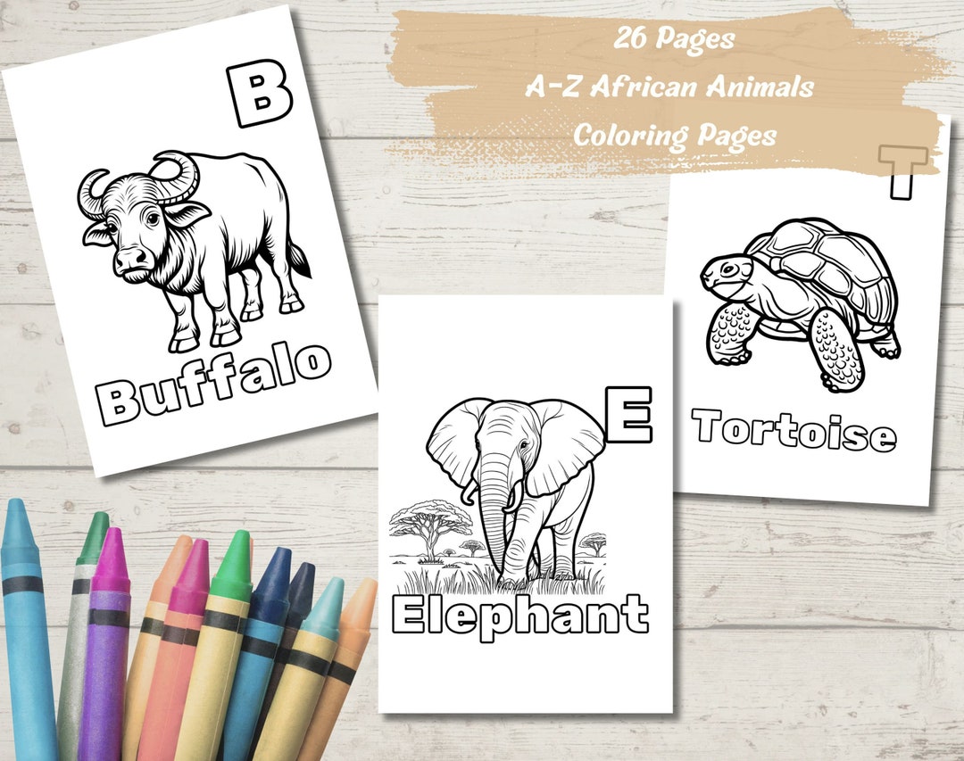 African Animal Coloring Pages, A-Z Wild Life , Kids Coloring Pages, 8 ...