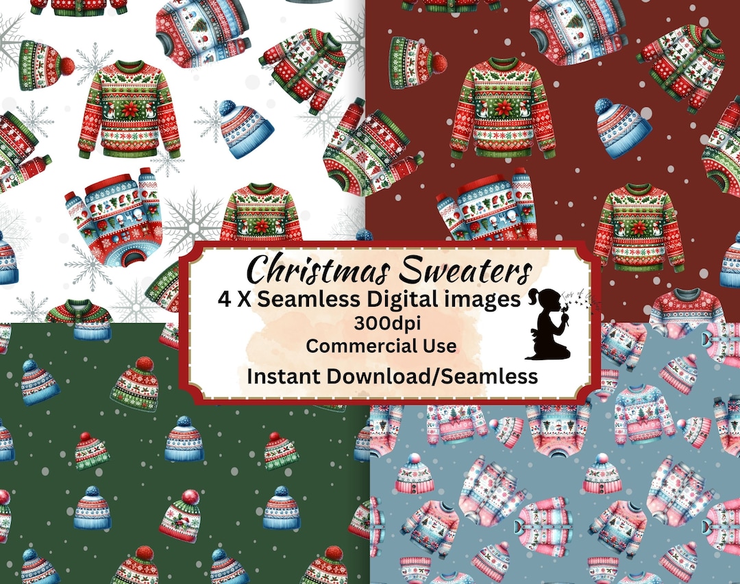 Ugly Christmas Sweater|seamless Design With Instant Download|great for ...
