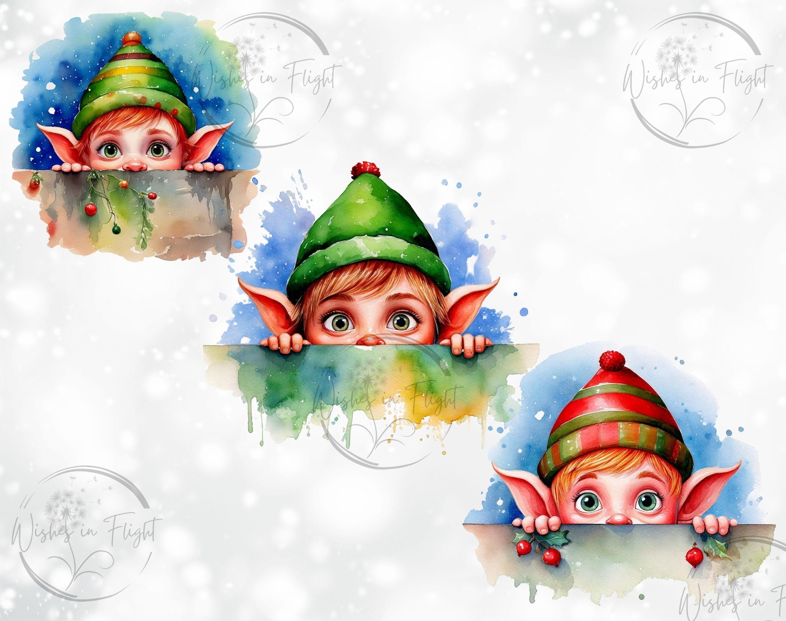 Christmas Elves Peeking Over a Shelf, Peek a Boo Elves, Christmas ...