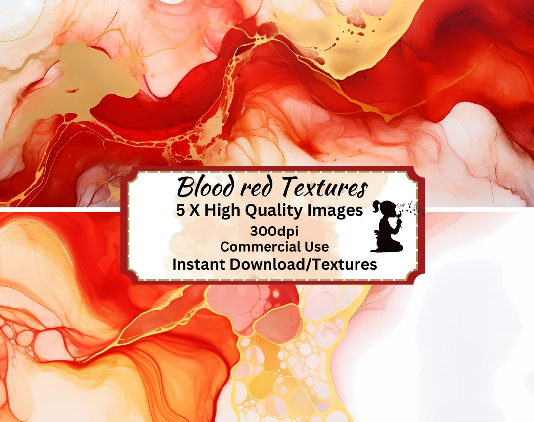 Blood Red Textures Clip Art Liquid Ink Background Red Gold White ...