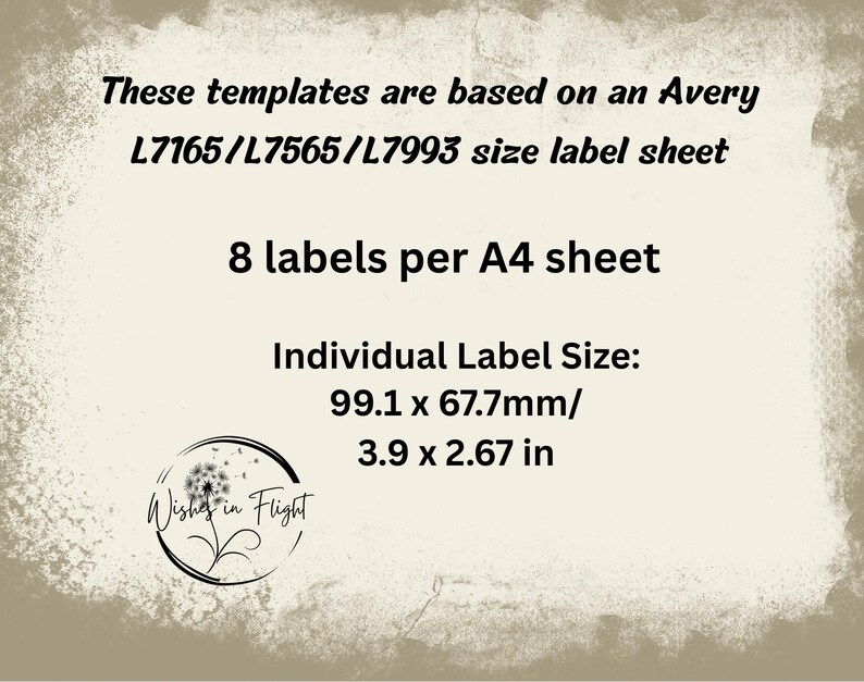 Editable Canva Label Template, Fits Avery L7565 L7165 L7993, 99x67mm ...