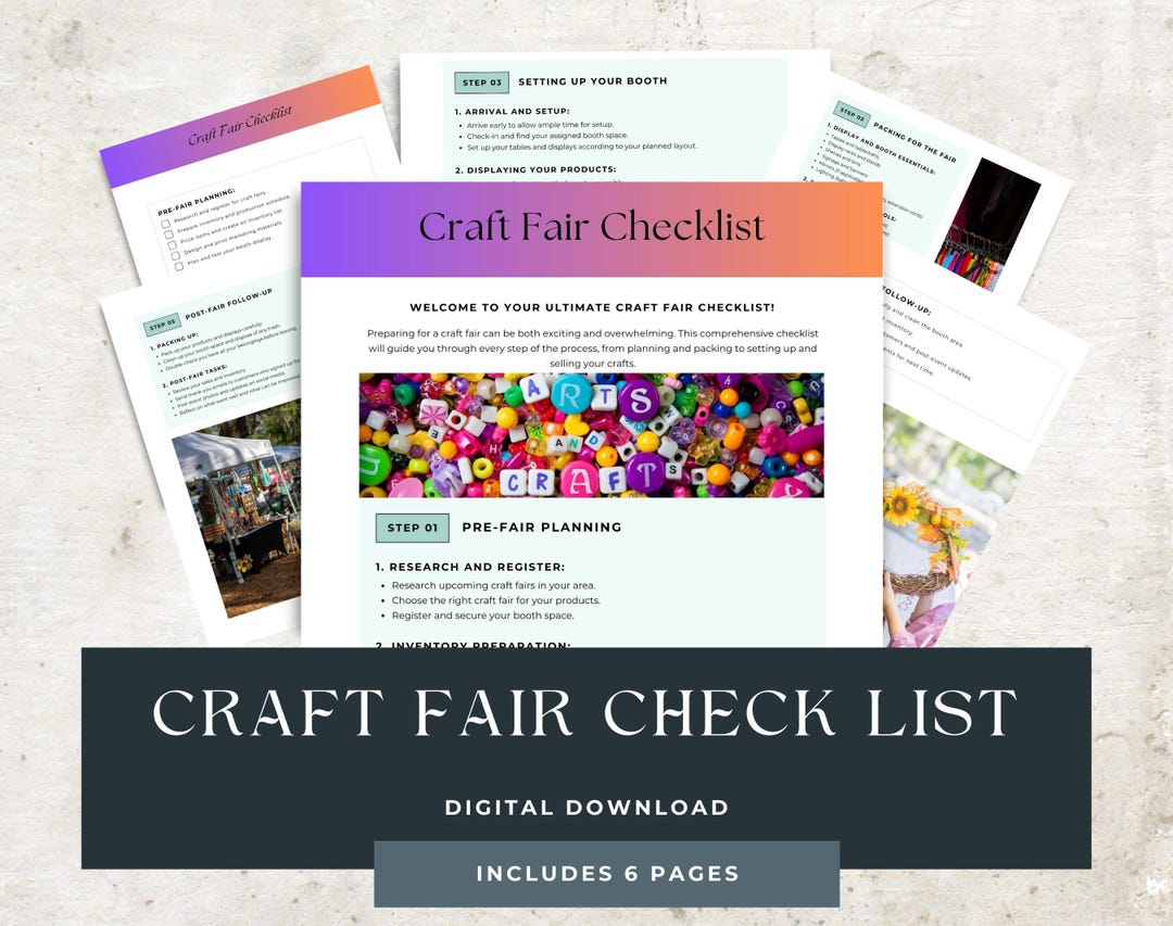 Craft Fair Preparation Checklist: Marketing & Inventory (PDF) - Etsy
