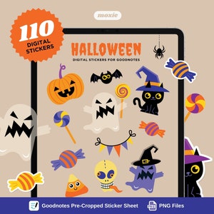 HALLOWEEN Digital Planner Stickers for Goodnotes Pre-cropped Spooky ...